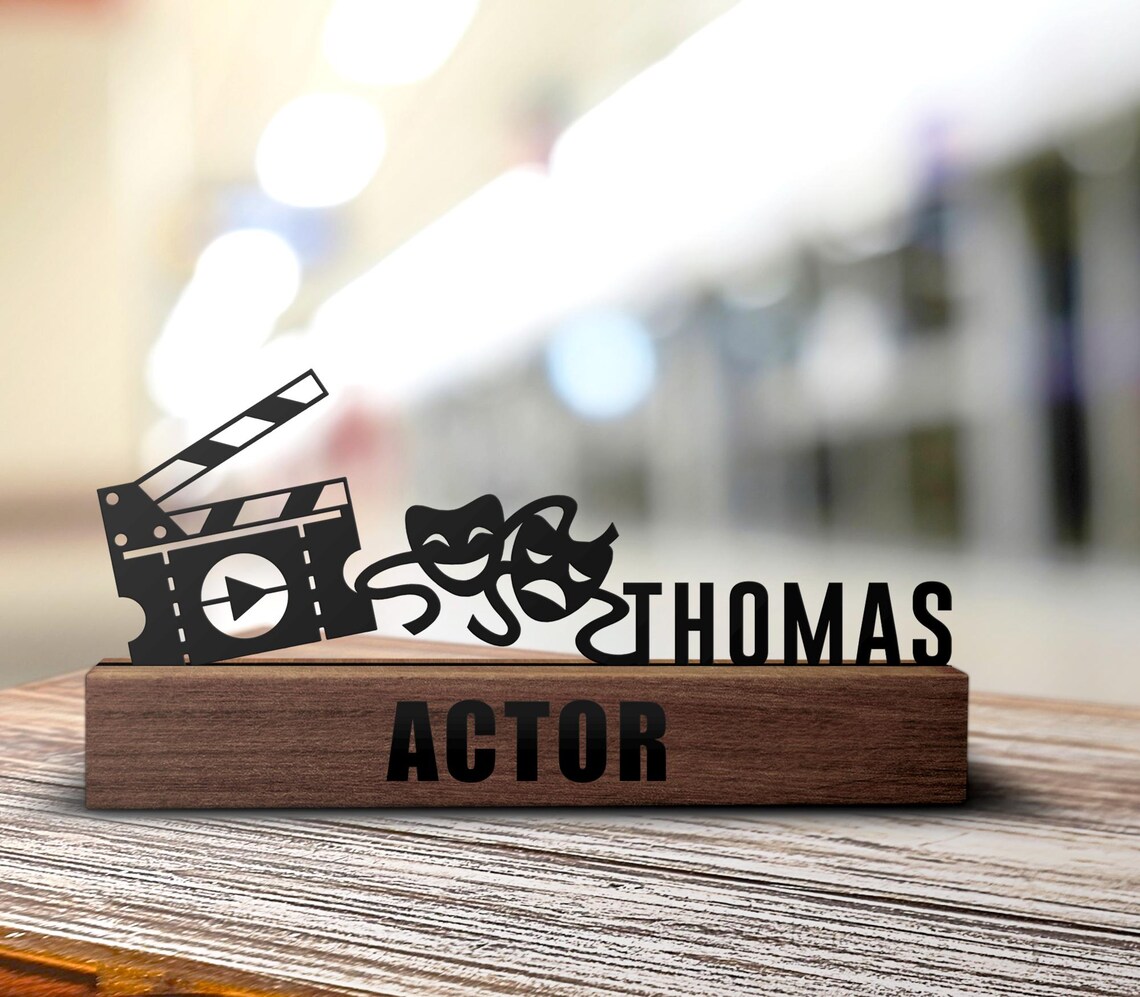 Custom Actor Desk Name Plate Wedge Personalized Actress Nameplate ...