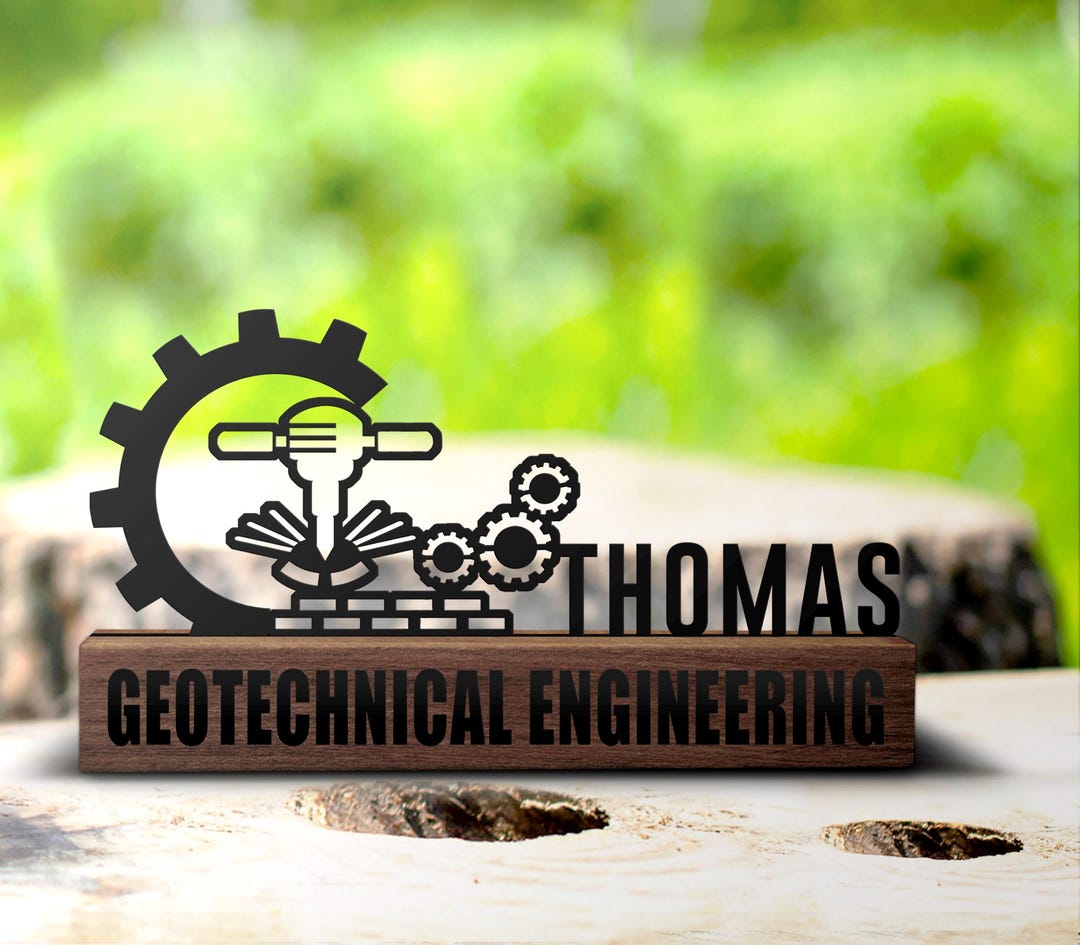 Custom Civil Engineer Desk Name Plate Wedge Personalized Geotechnical ...