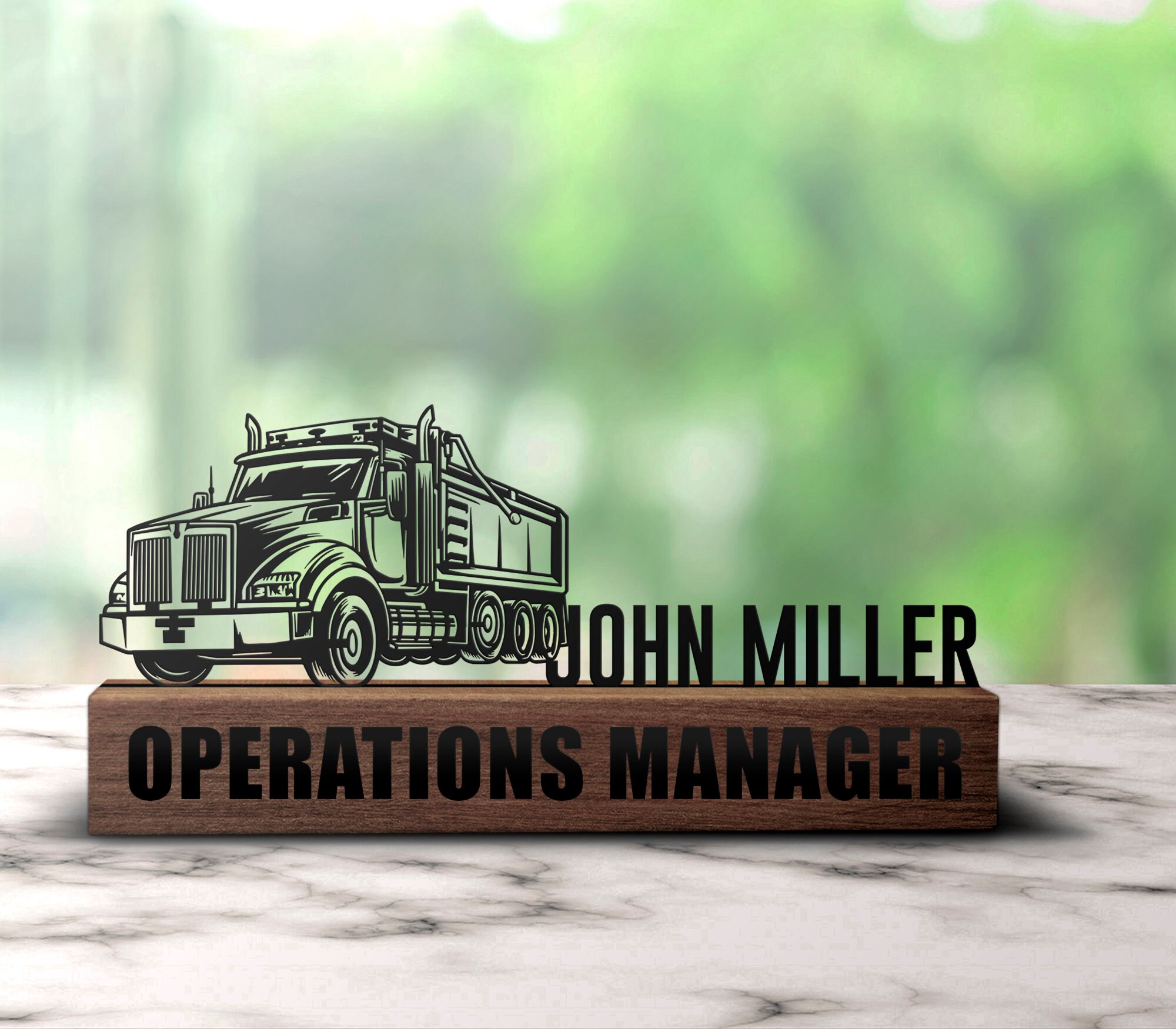 Custom Dump Truck Driver Desk Name Plate Wedge Personalized Dump ...