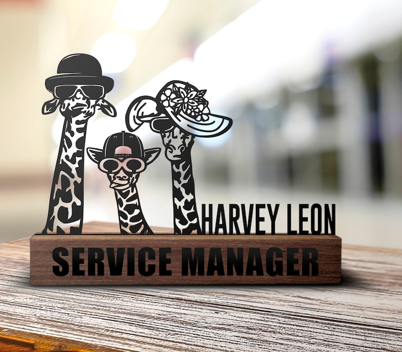 Custom Giraffe Desk Name Plate Wedge Personalized Nameplate - Etsy