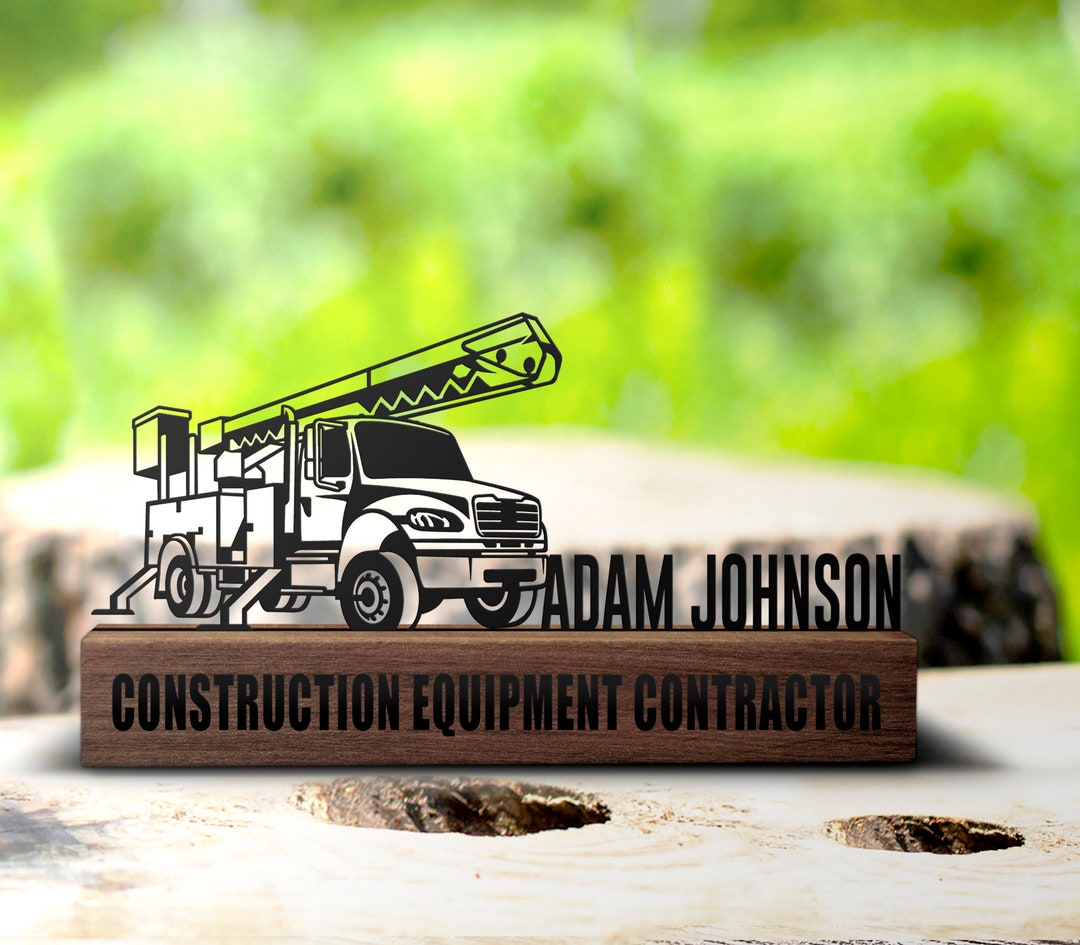 Custom Bucket Truck Desk Name Plate Wedge Personalized Heavy Equipment ...