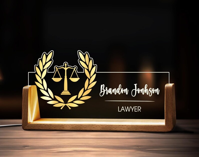 Custom Lawyer Desk Name Plate Personalized Attorney Coworker Gift ...