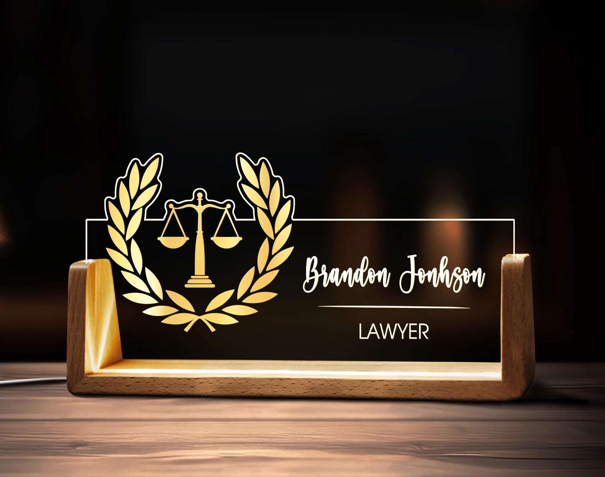 Custom Lawyer Desk Name Plate Personalized Attorney Coworker Gift ...