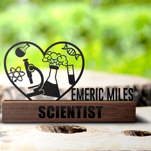 Custom Scientist Desk Name Plate Wedge Personalized Science Lover ...