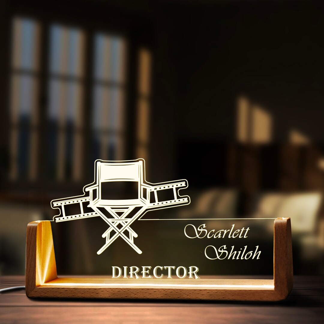 Custom Director Desk Name Plate Personalized Theatre Worker LED Light ...