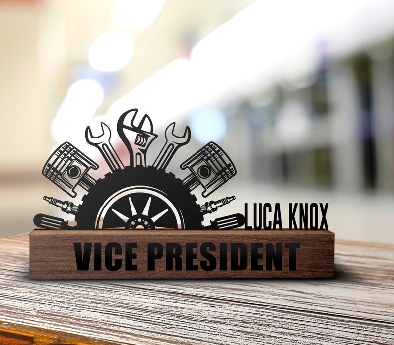 Custom Mechanic Desk Name Plate Wedge Personalized Mechanic Gift ...