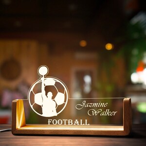 Custom Soccer Desk Name Plate Personalized Football Player LED Light ...