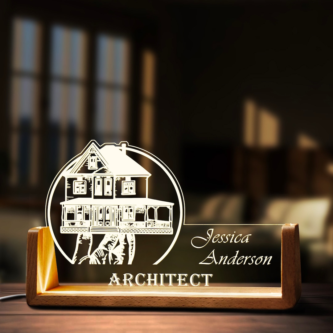 Custom Architect Desk Name Plate Personalized Architecture LED Light ...