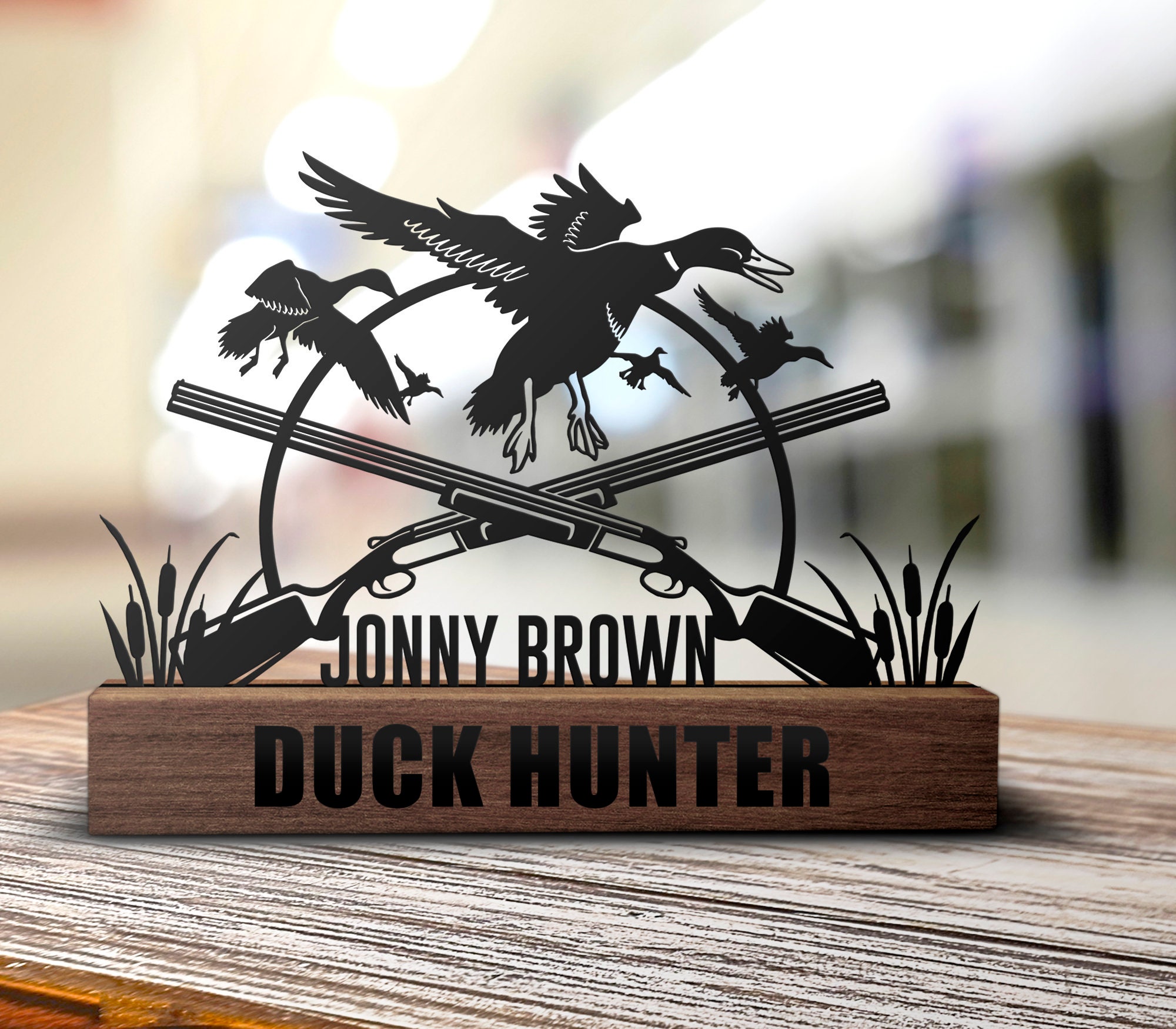 Custom Duck Hunting Desk Name Plate Wedge, Personalized Hunter ...