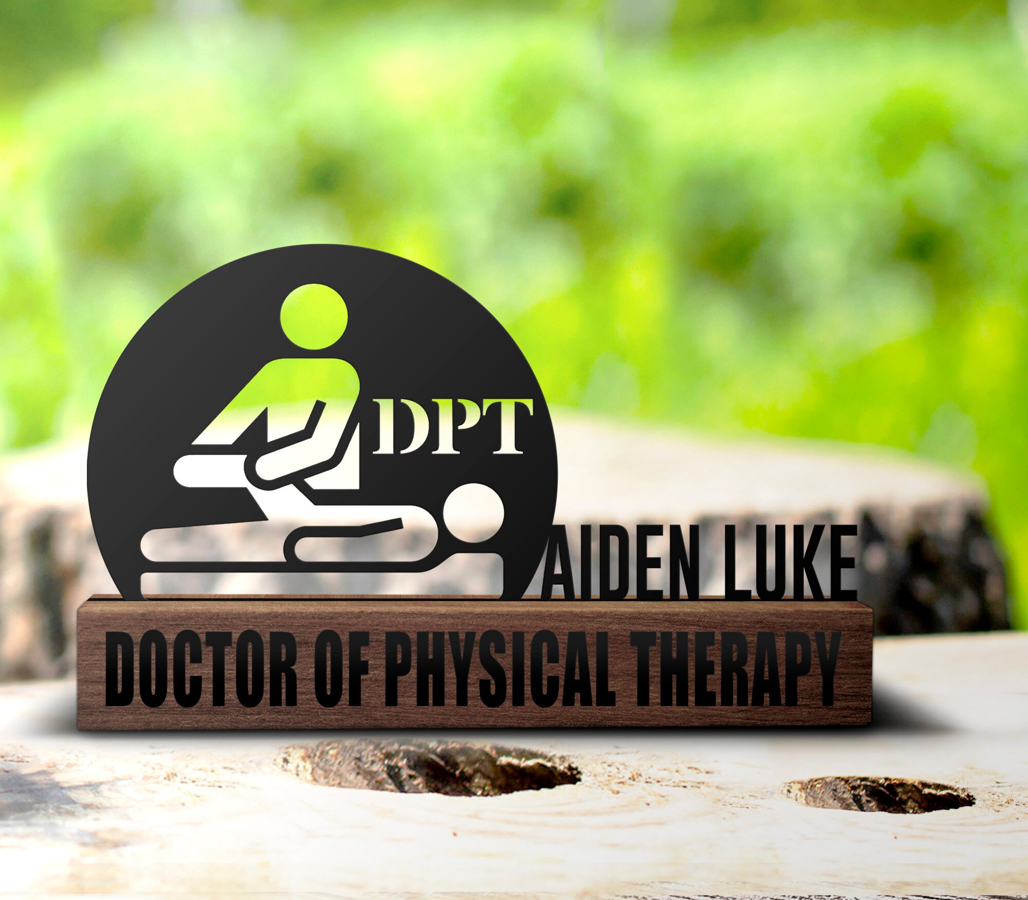Custom Doctor of Physical Therapy Desk Name Plate Wedge Personalized ...