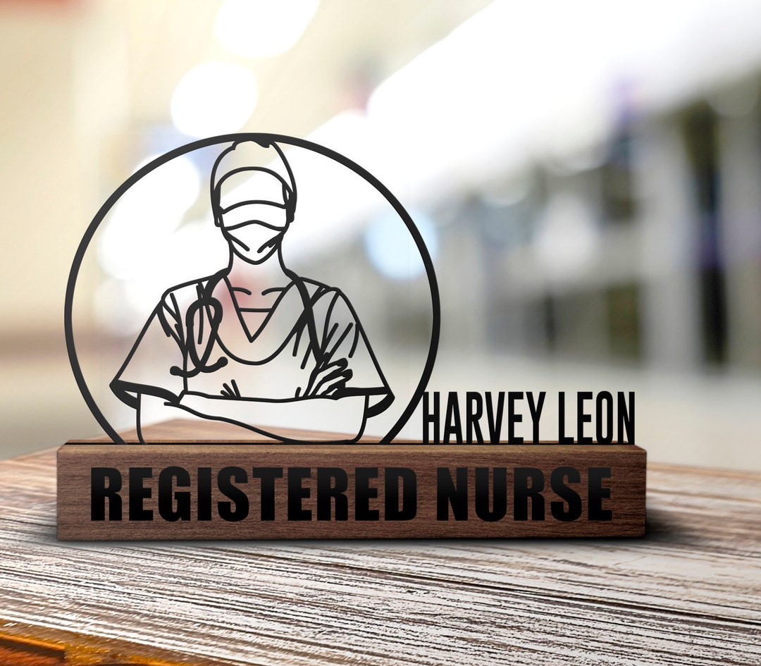 Custom Nurse Desk Name Plate Wedge Personalized Nurse Stethoscope ...