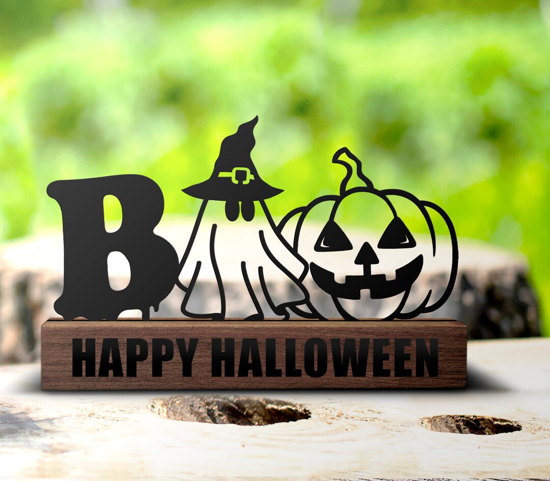 Custom Halloween Desk Name Plate Wedge Personalized Ghost Nameplate ...