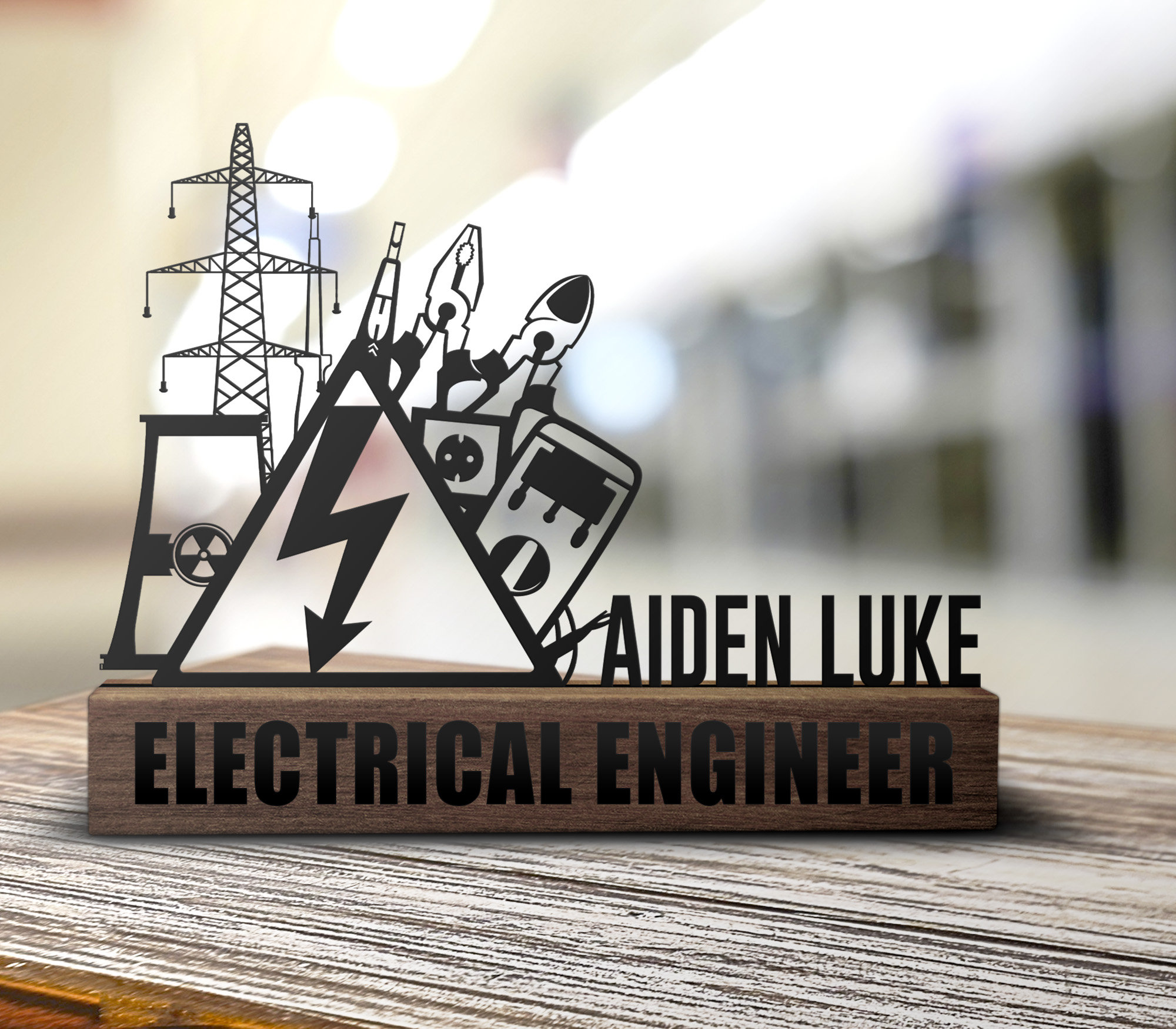 Custom Electrical Engineer Desk Name Plate Wedge Personalized - Etsy