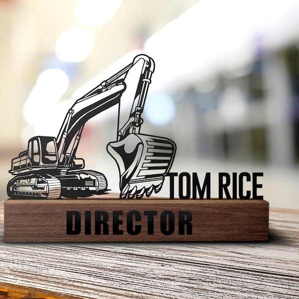 Personalized Excavator Nameplate Office - Etsy