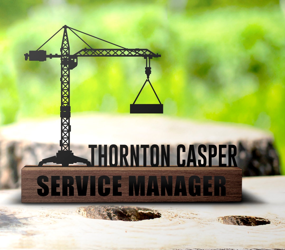 Custom Tower Crane Desk Name Plate Wedge Personalized Construction ...