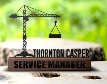 Custom Excavator Desk Name Plate Wedge, Personalized Nameplate Office ...