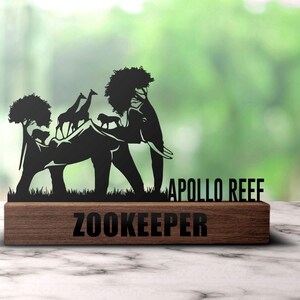 Custom Zoo Keeper Desk Name Plate Wedge Personalized Zoo Supervisor ...