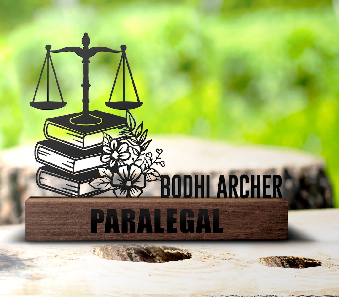 Custom Paralegal Desk Name Plate Wedge Personalized Law Office Employee ...