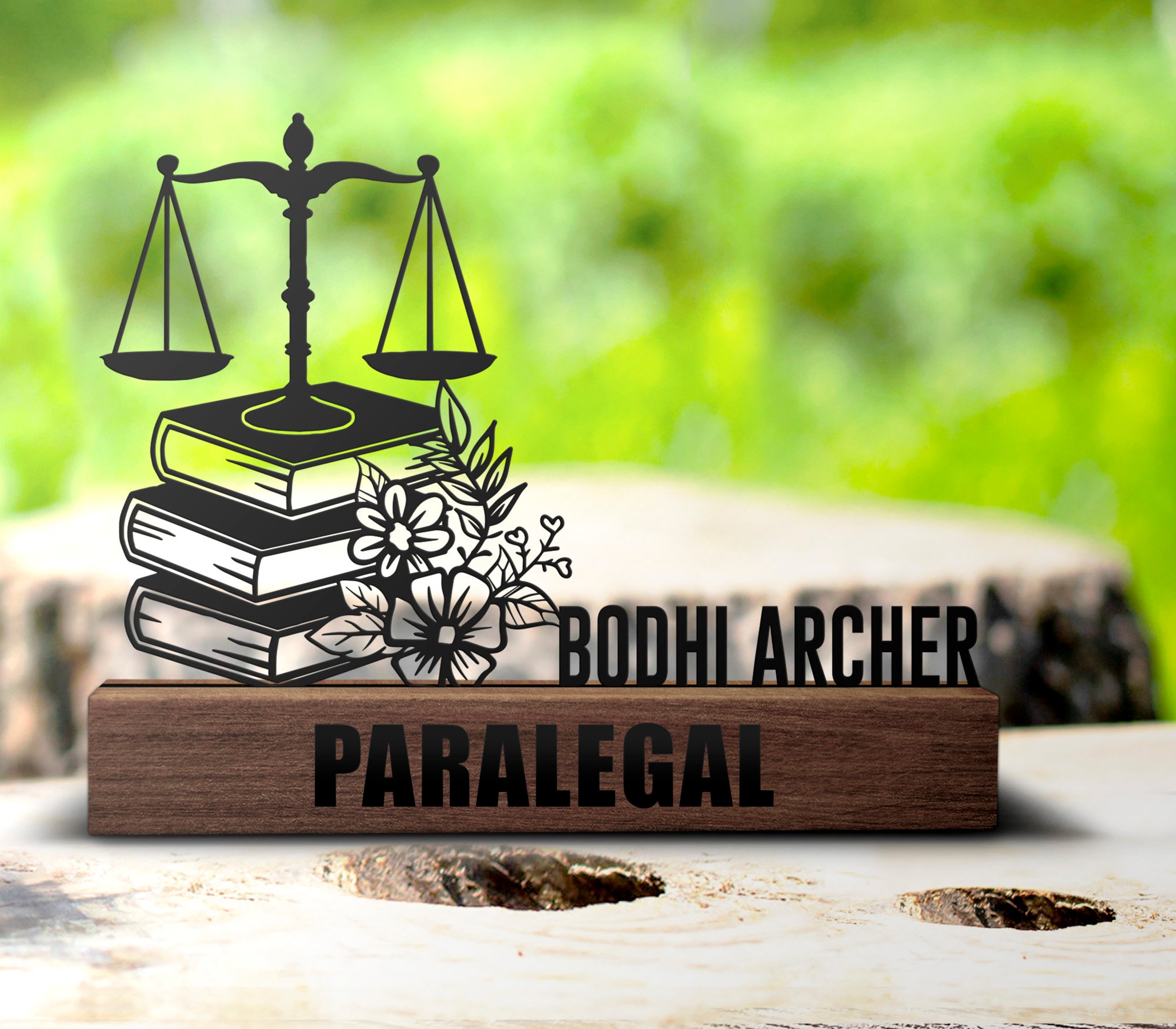 Custom Paralegal Desk Name Plate Wedge Personalized Law Office Employee ...