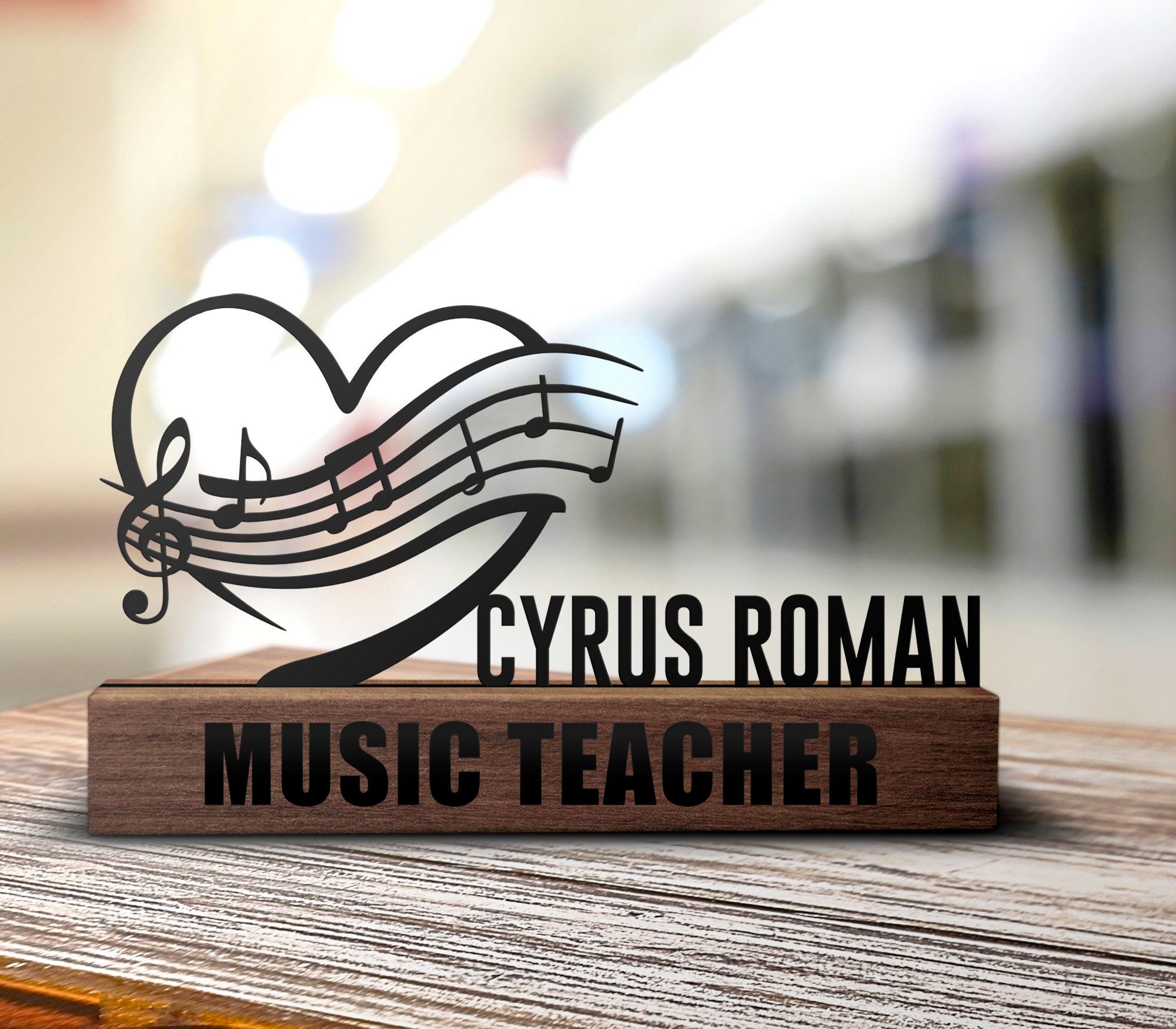 Custom Music Teacher Gift Desk Name Plate Wedge Personalized - Etsy