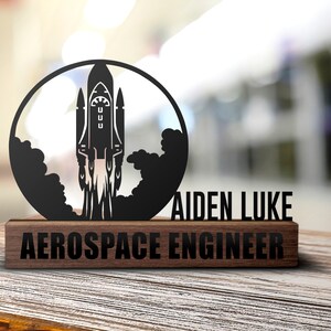 Custom Aerospace Engineer Gift Desk Name Plate Wedge Personalized ...