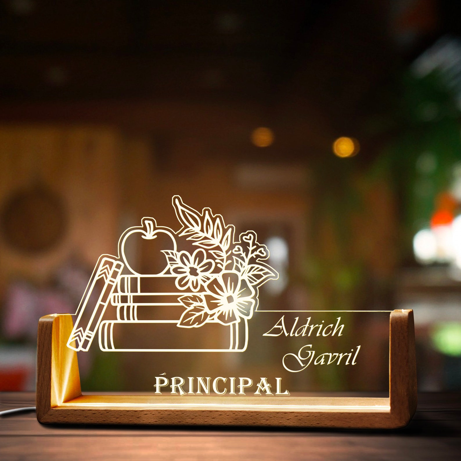 Custom Principal Desk Name Plate Personalized Head of School LED Light ...