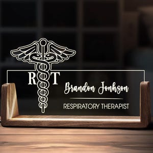 Custom Respiratory Therapist Name Plate Personalized Hospital Employee ...