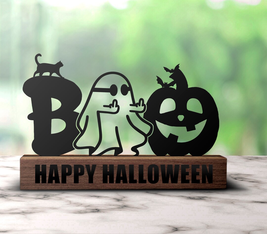 Custom Halloween Desk Name Plate Wedge Personalized Ghost Nameplate ...