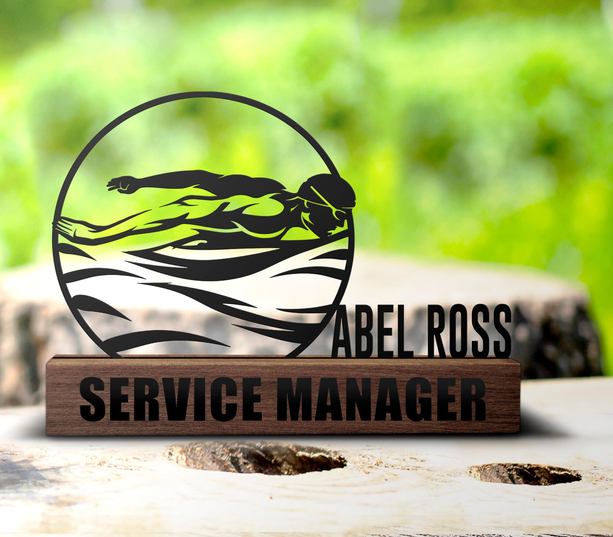 Custom Swimming Desk Name Plate Wedge Personalized Swim - Etsy