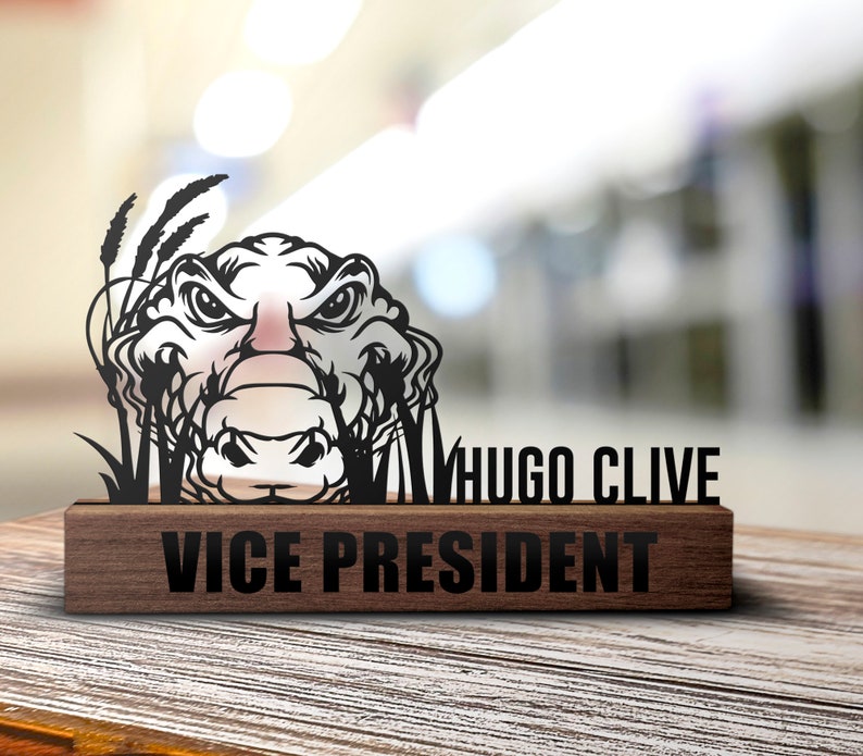 Custom Crocodile Desk Name Plate Wedge, Personalized Aligator Wild ...