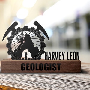 Custom Geologist Desk Name Plate Wedge Personalized Geology Nameplate ...