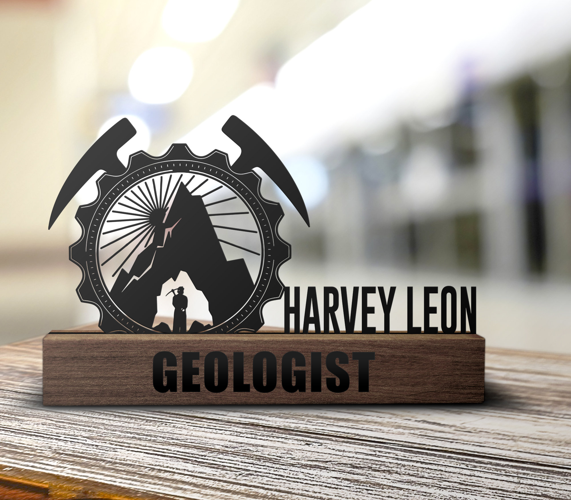 Custom Geologist Desk Name Plate Wedge Personalized Geology Nameplate ...