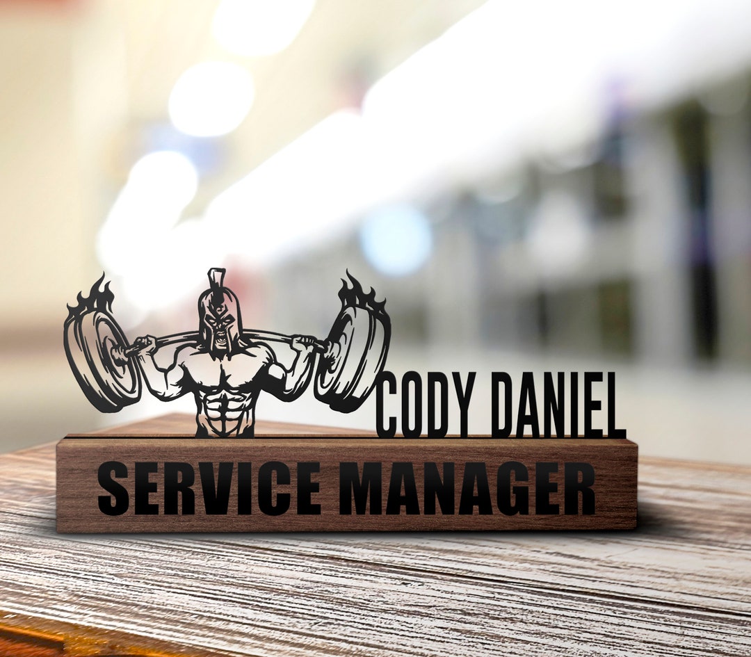 Custom Bodybuilding Workout Desk Name Plate Wedge Personalized ...