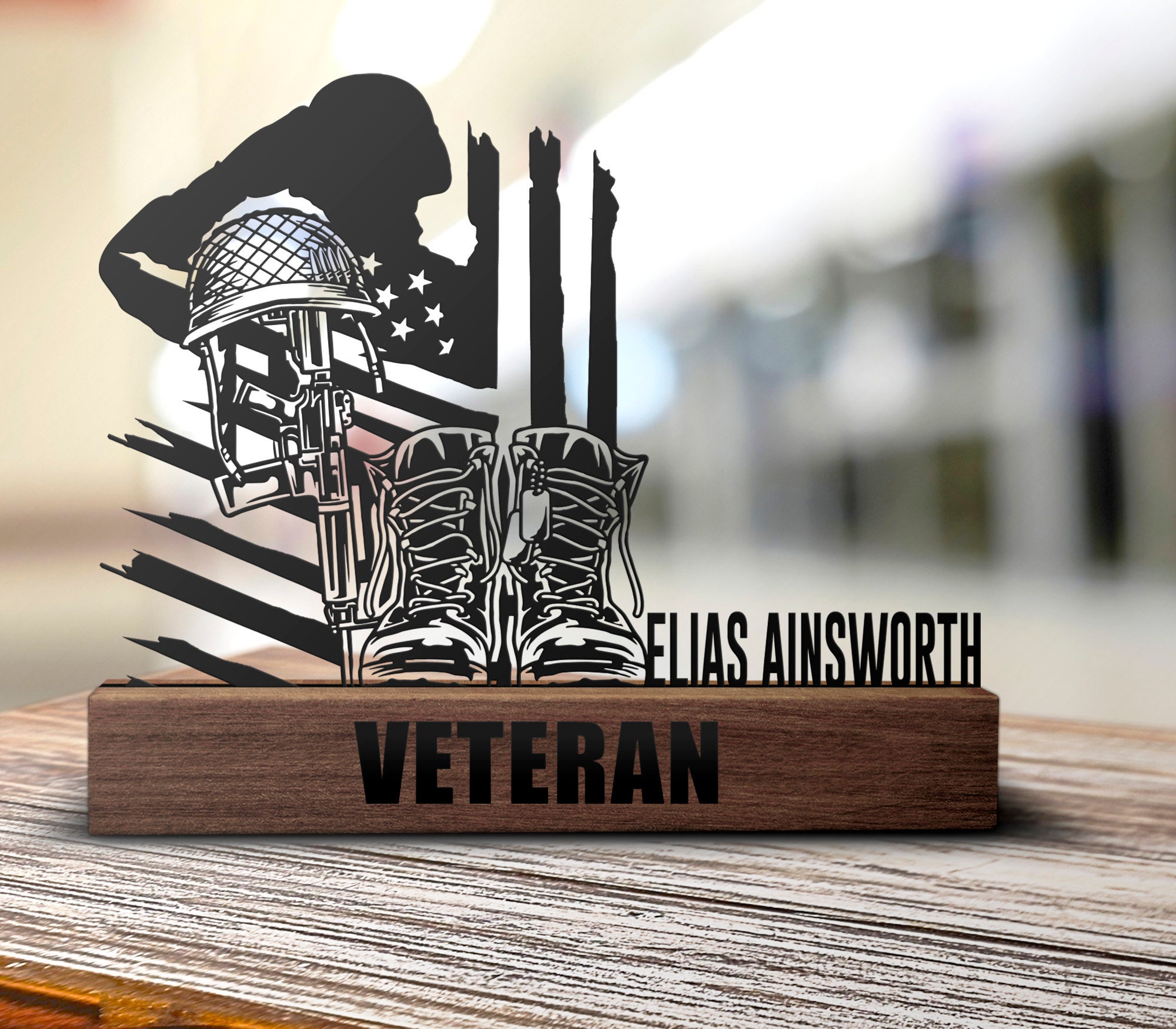 Custom Soldier Military Desk Name Plate Wedge Personalized - Etsy
