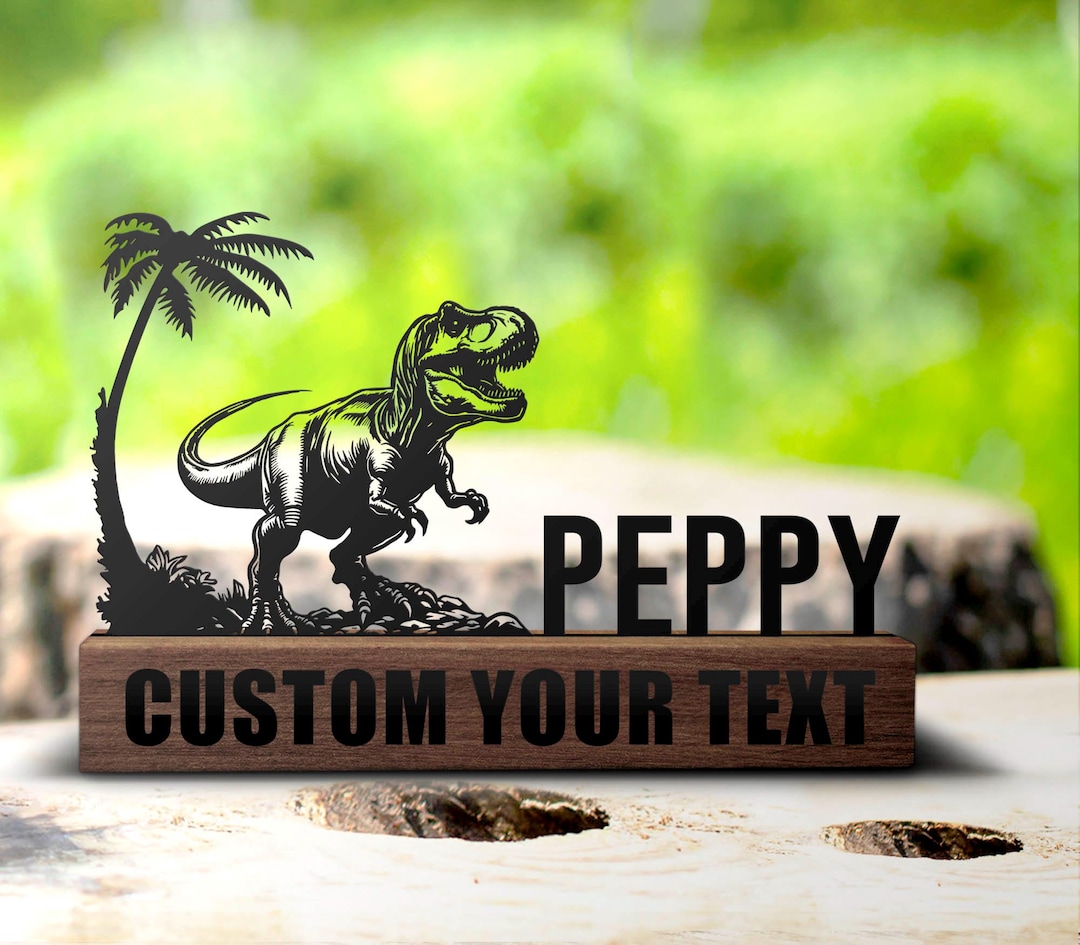 Custom Dinosaur Desk Name Plate Wedge Personalized T-rex Nameplate ...