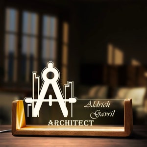 Custom Architect Desk Name Plate Personalized Architecture LED Light ...