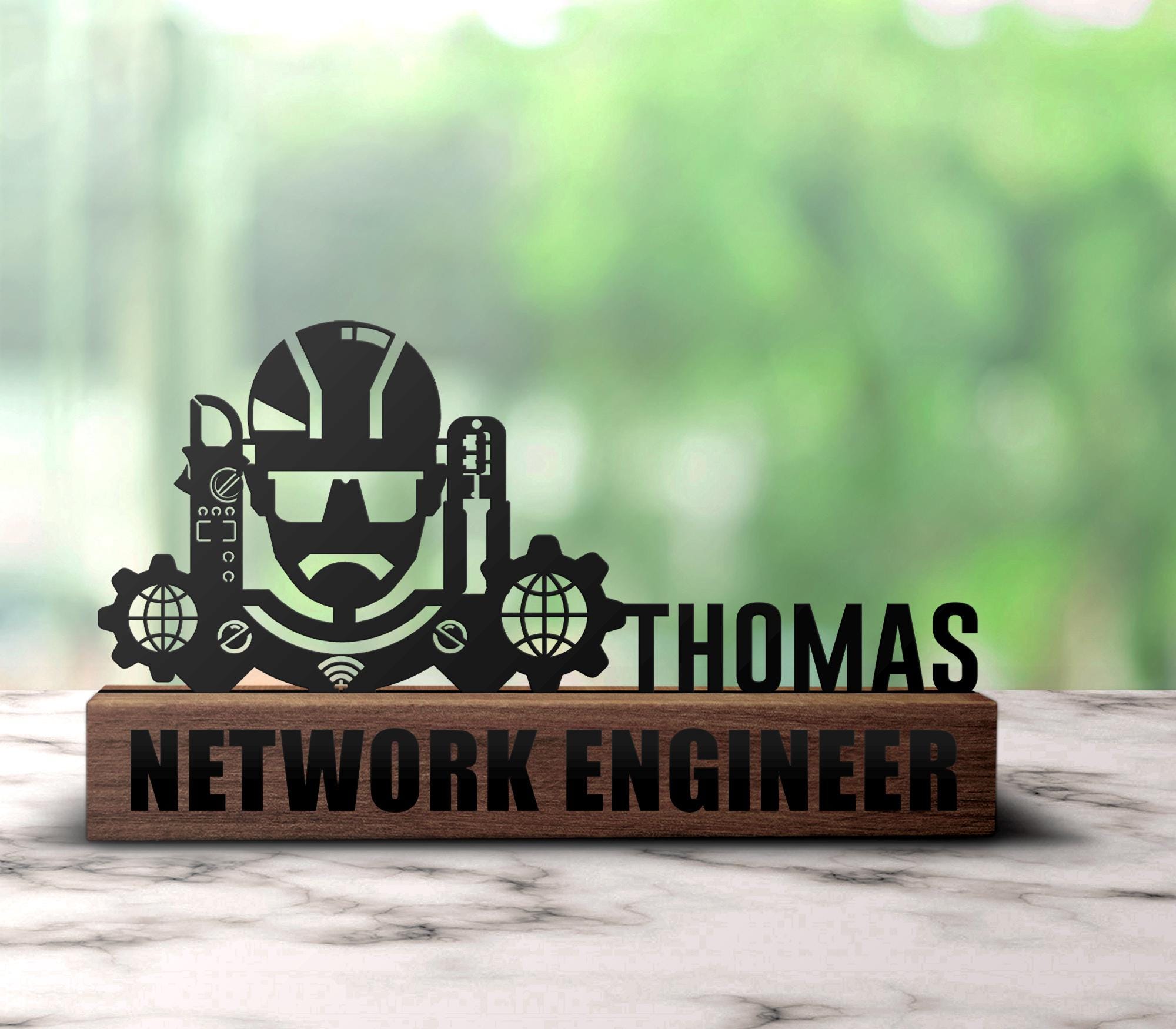 Custom Network Architect Desk Name Plate Wedge Personalized Engineer ...