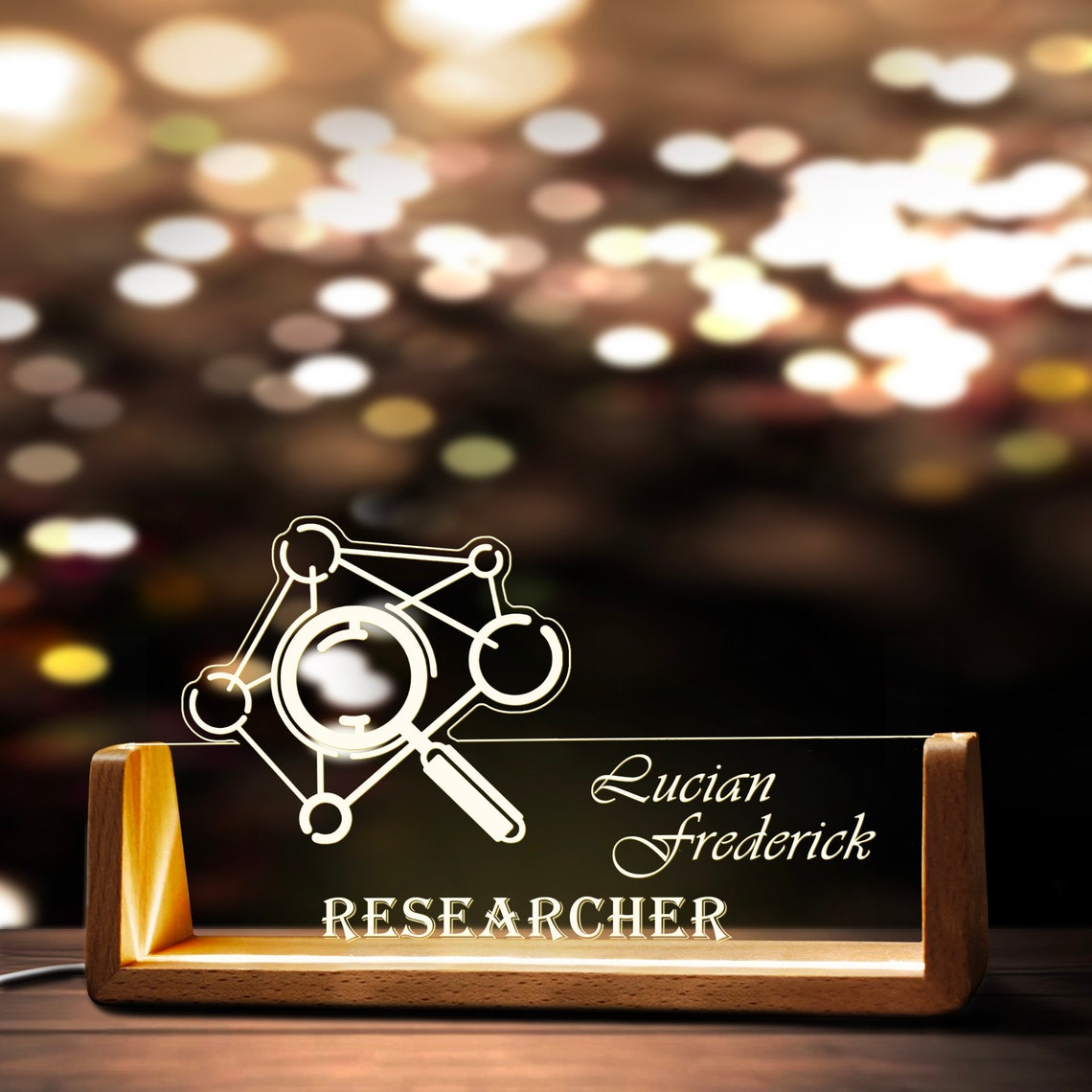 Custom Researcher Name Plate Personalized Scientific Research LED Light ...