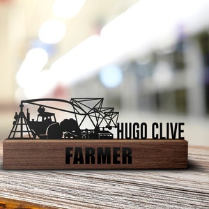 Custom Farmhouse Desk Name Plate Wedge, Personalized Farm Nameplate ...
