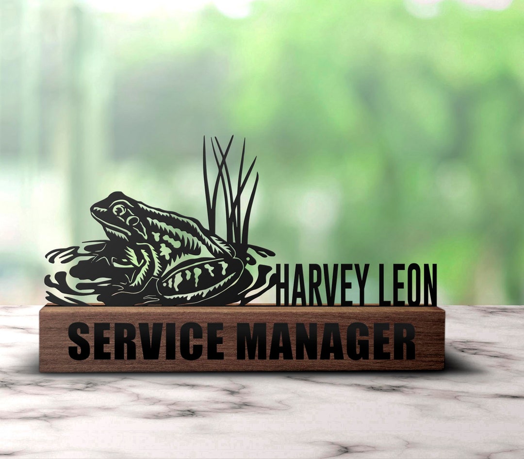 Custom Frog Desk Name Plate Wedge, Personalized Nameplate Wildlife ...