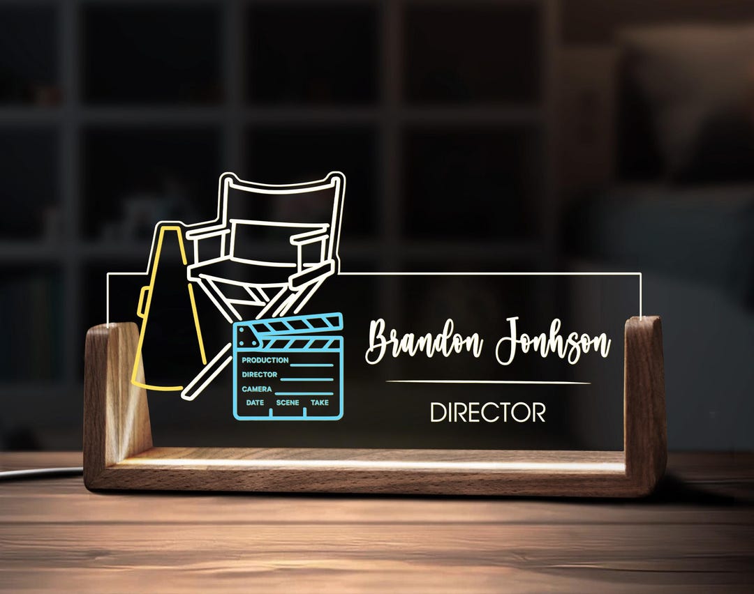 Custom Movie Director Desk Name Plate Personalized Theatre Worker Gift ...