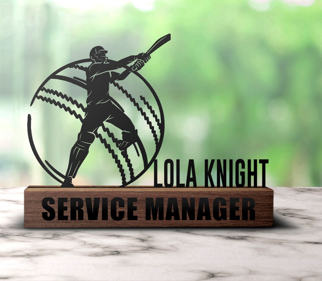 Custom Cricket Desk Name Plate Wedge Personalized Cricket - Etsy