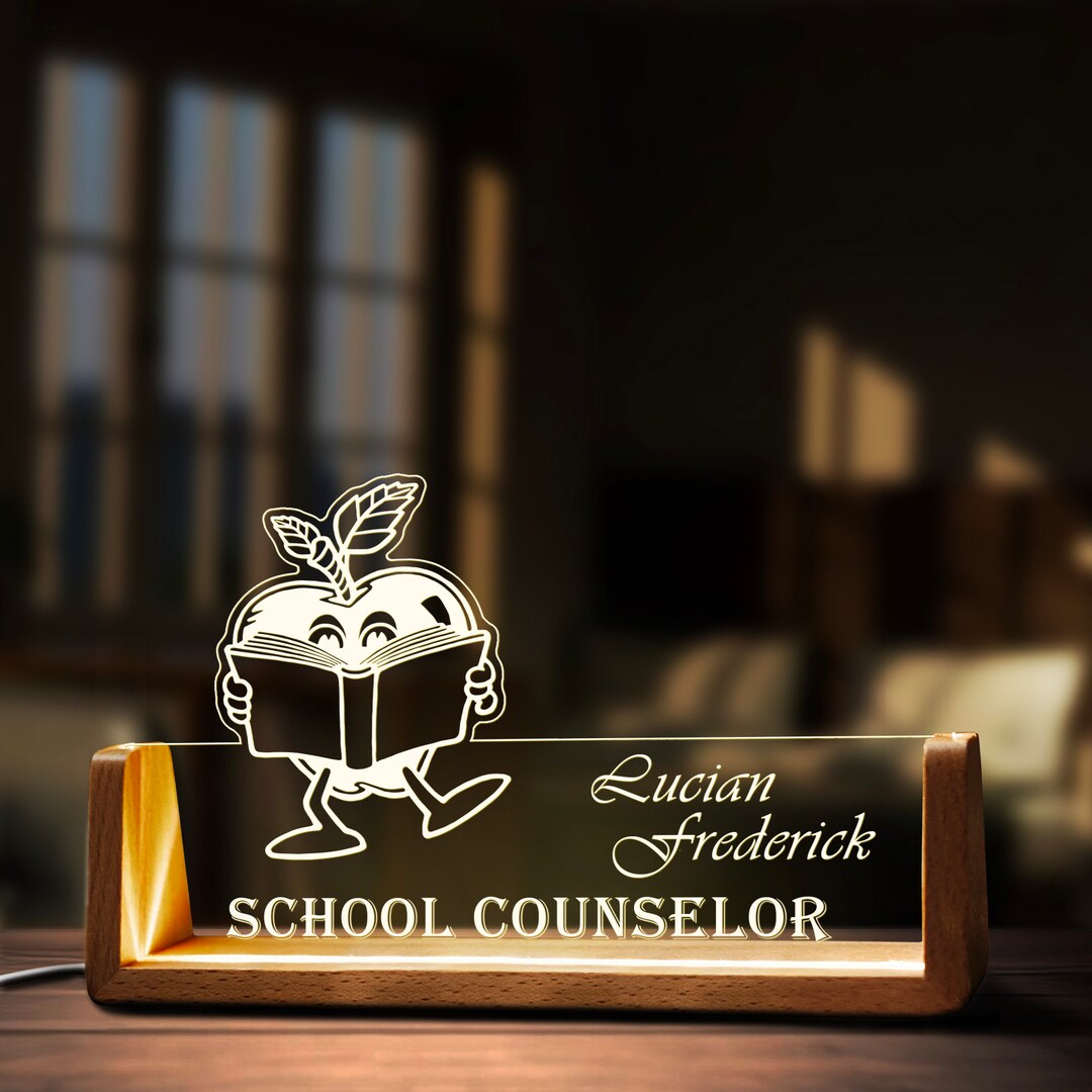 Custom School Counselor Name Plate Personalized Counselor LED Light ...