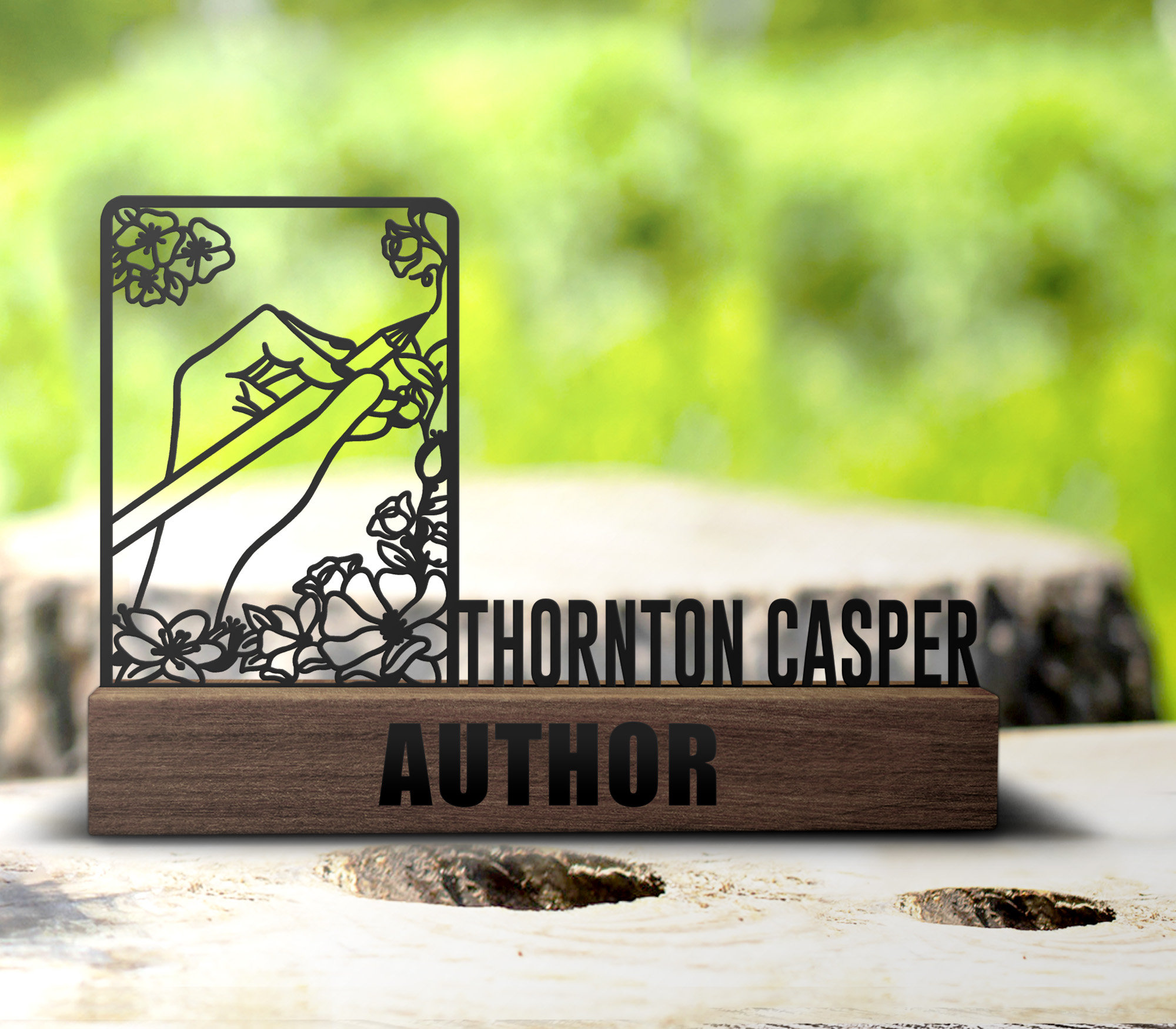 Custom Writer Desk Name Plate Wedge Personalized Writing Author ...