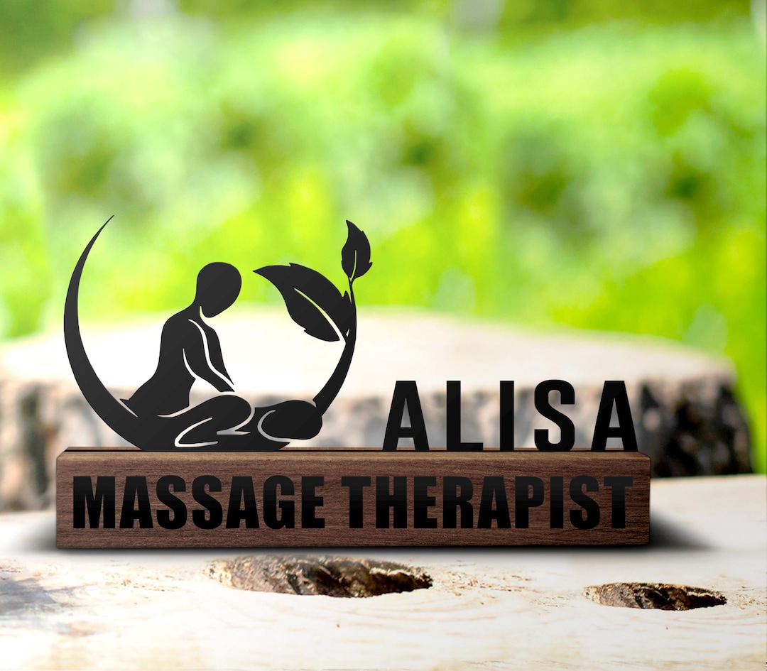 Custom Massage Therapist Desk Name Plate Wedge Personalized Therapist ...