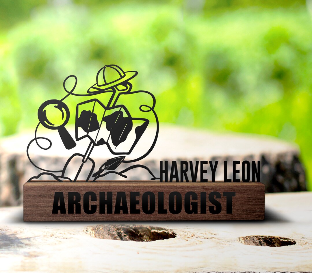 Custom Archaeologist Desk Name Plate Wedge Personalized Archaeology ...