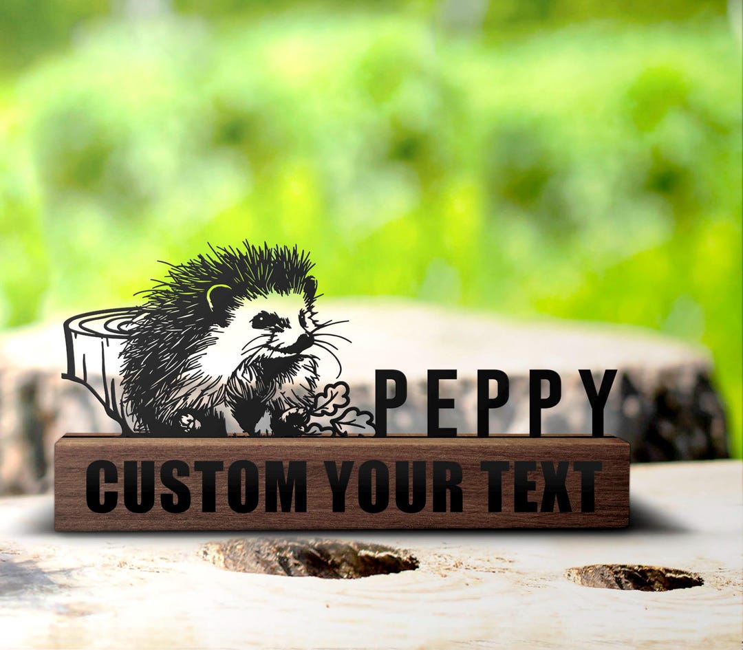 Custom Hedgehog Desk Name Plate Wedge Personalized Hedgehog Nameplate ...