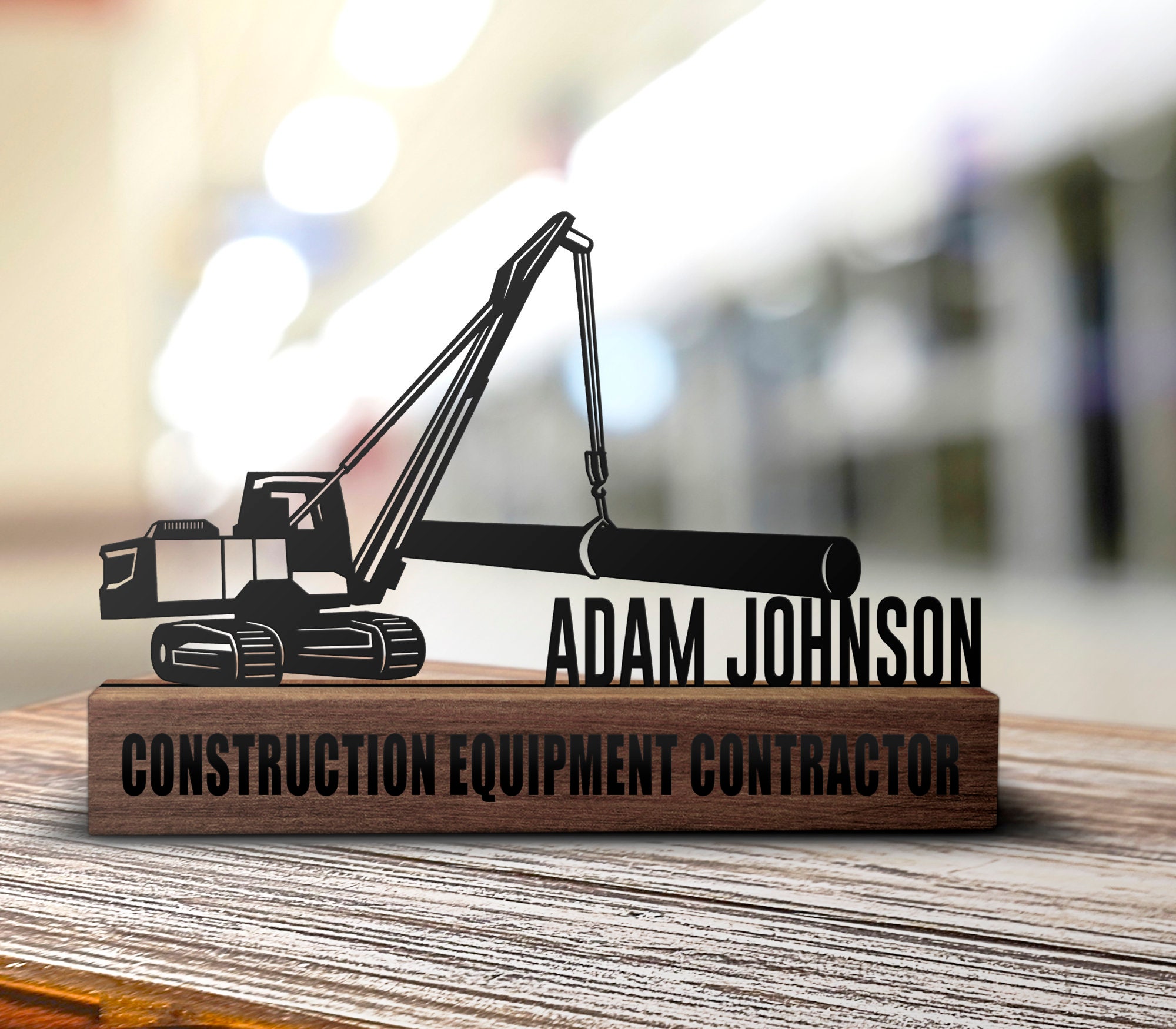 Custom Pipe Layer Desk Name Plate Wedge Personalized Heavy Equipment ...