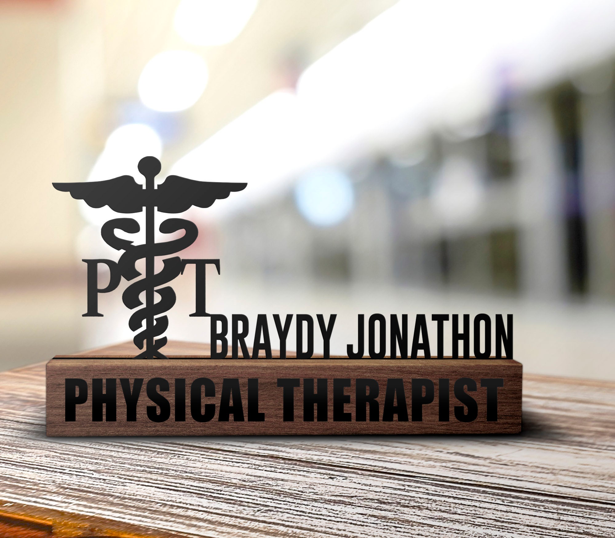 Custom Doctor of Physical Therapy Desk Name Plate Wedge Personalized ...