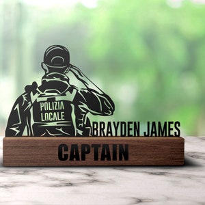 Custom Police Desk Name Plate Wedge Personalized Law Enforcement ...